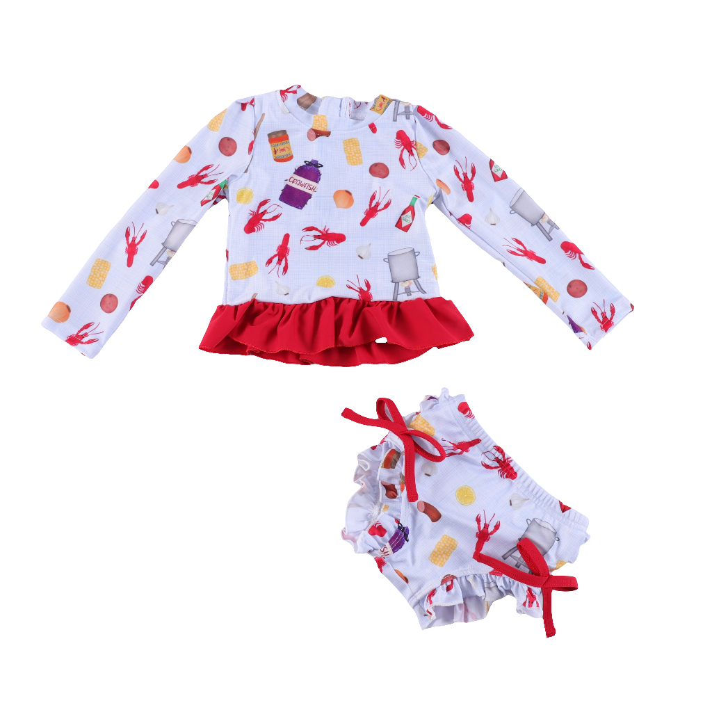 Crawfish ruffle bottom swim suit set – Jolie & Jax Boutique